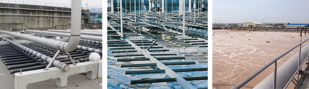 Fine bubble air diffuser, wastewater aeration